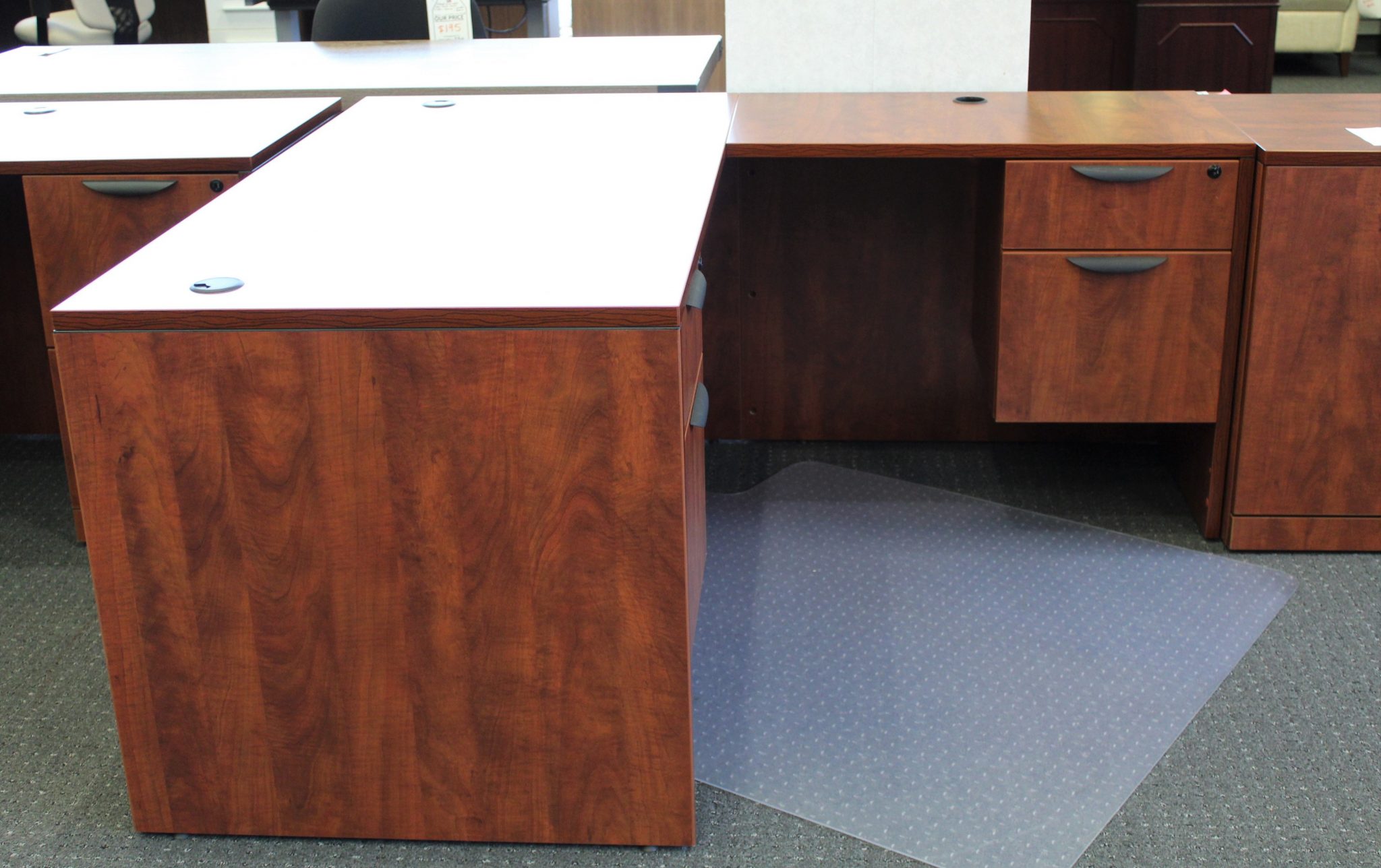 Performance Furnishings 66x60 L Desk w/ Double Hanging Pedestals ...