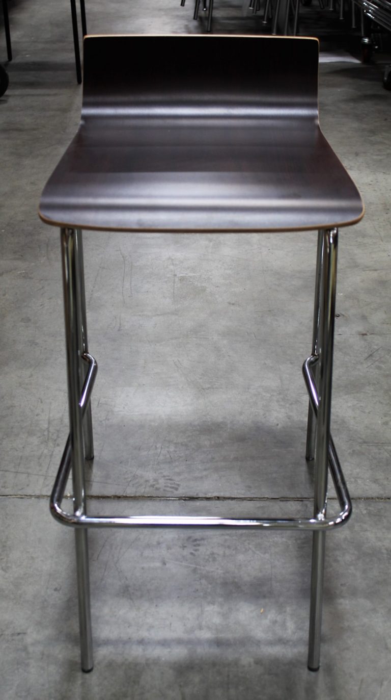 Office Source Bleecker Street Cafe Height Low Back Wood Stool with ...