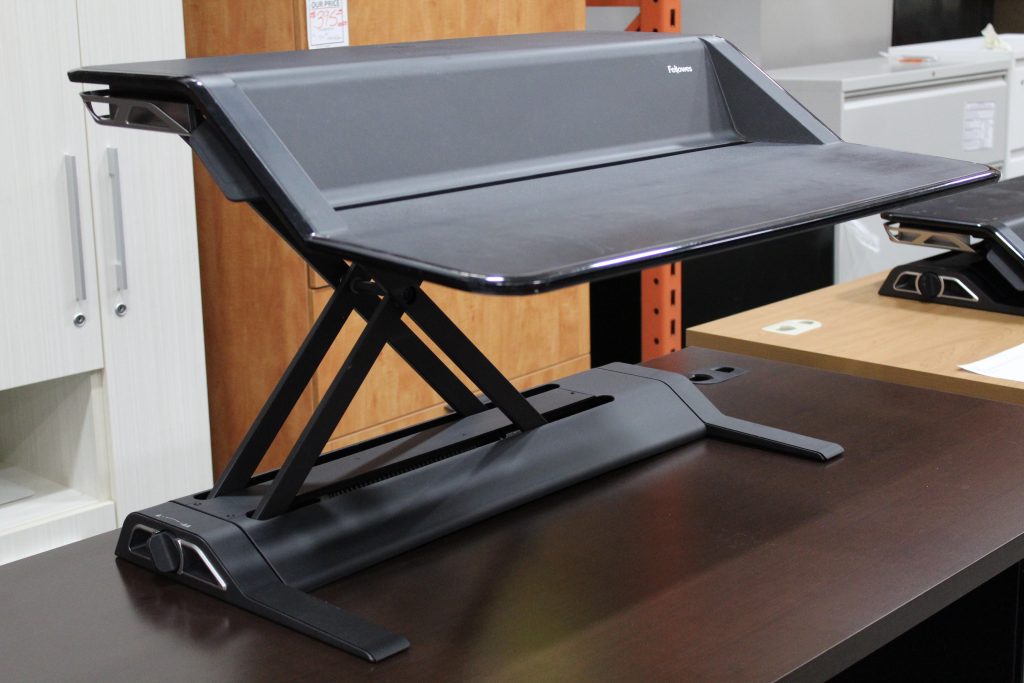 Fellowes Lotus Adjustable Sit-Stand Workstation Desk, Black - Laber's ...