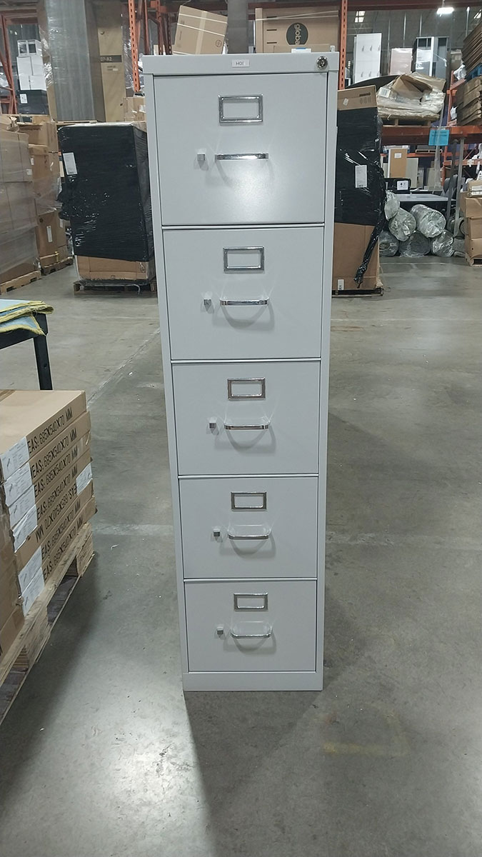 Hon 310 Series Vertical File, 5 Letter-Size File Drawers, Light Gray ...