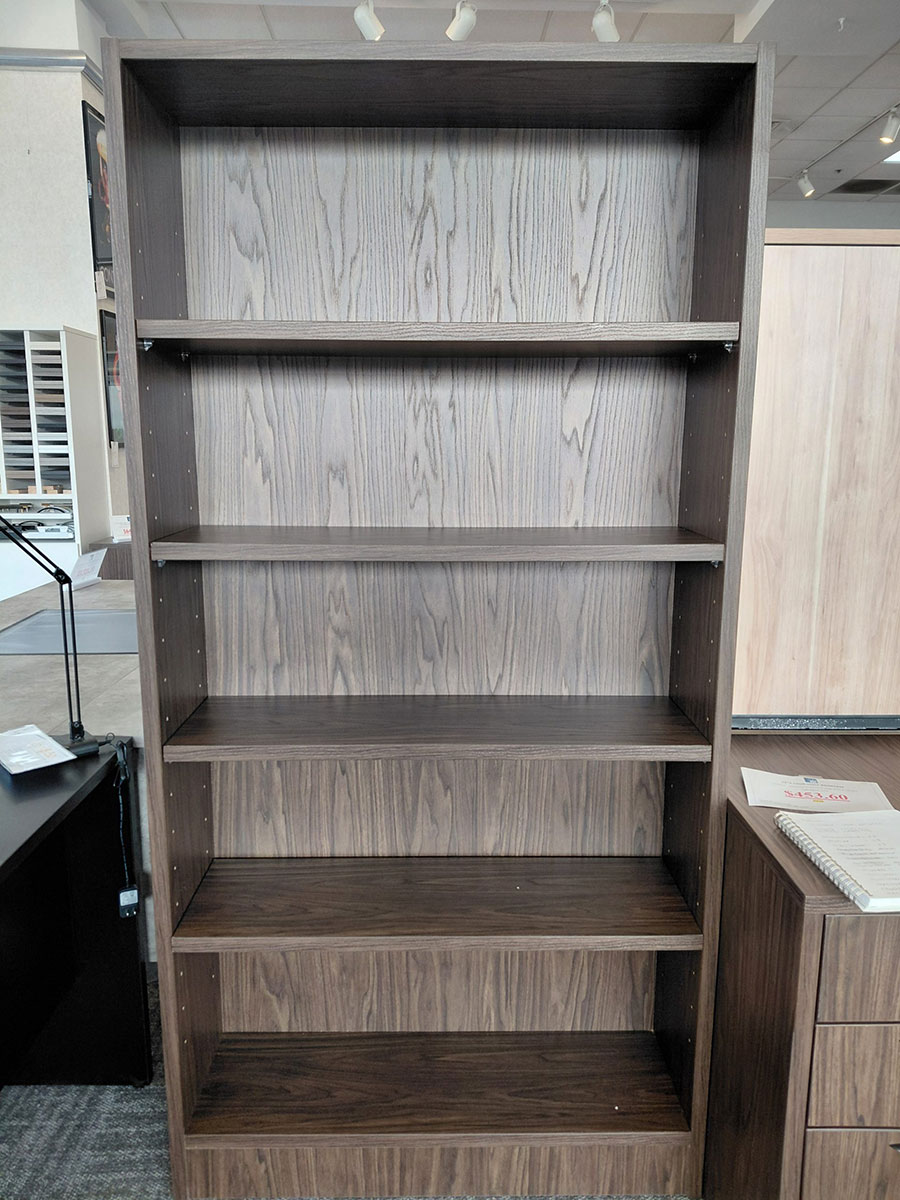 IOF 72"H Four Shelf Bookcase, Walnut - Laber's Furniture