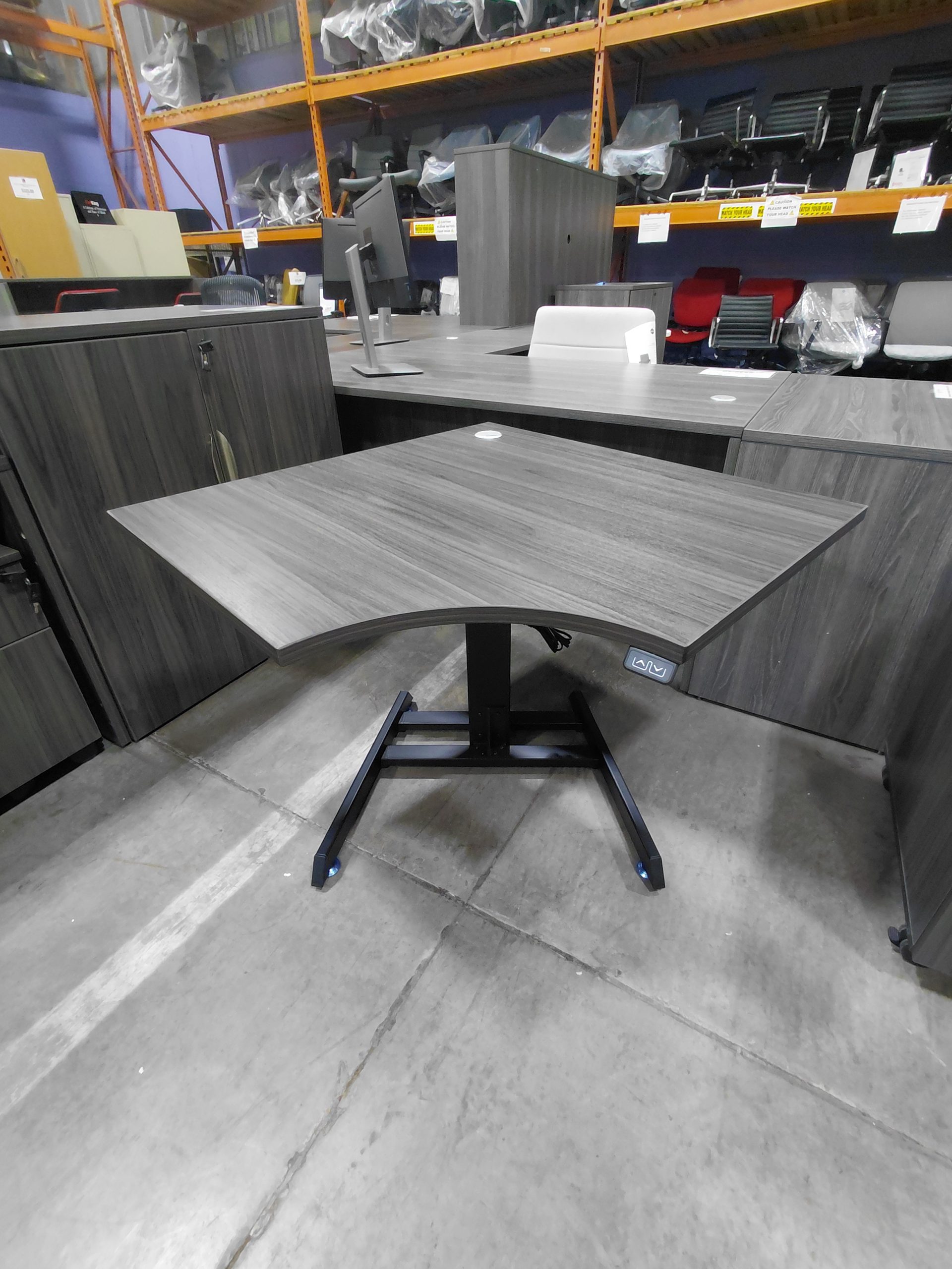 Performance Furnishings 36" Corner Height Adjustable Desk, Coastal Gray ...